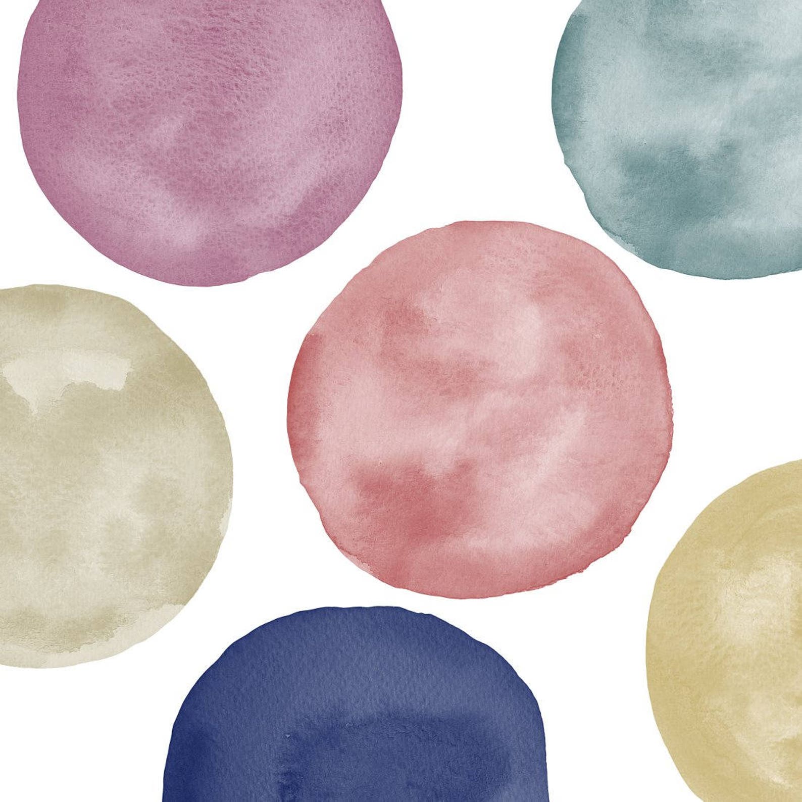 Watercolor circles clipart watercolor clipart dots muted | Etsy