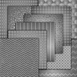 Silver Digital Paper: "silver Patterns" Grey Digital Paper, Metallic ...