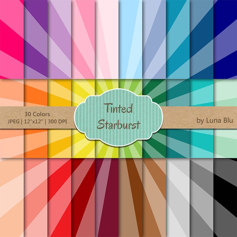 Starburst Digital Paper Pack: tinted Starburst - Etsy