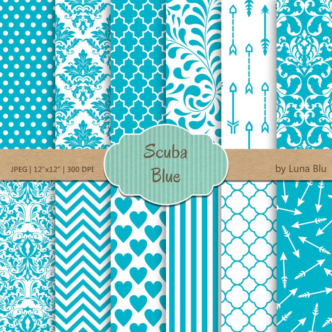 Blue Digital Paper: scuba Blue Pantone Spring Colors 2015, Blue ...