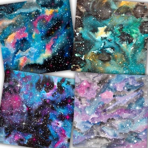 Galaxy Digital Paper: "watercolor Galaxy" Watercolor Digital Paper ...