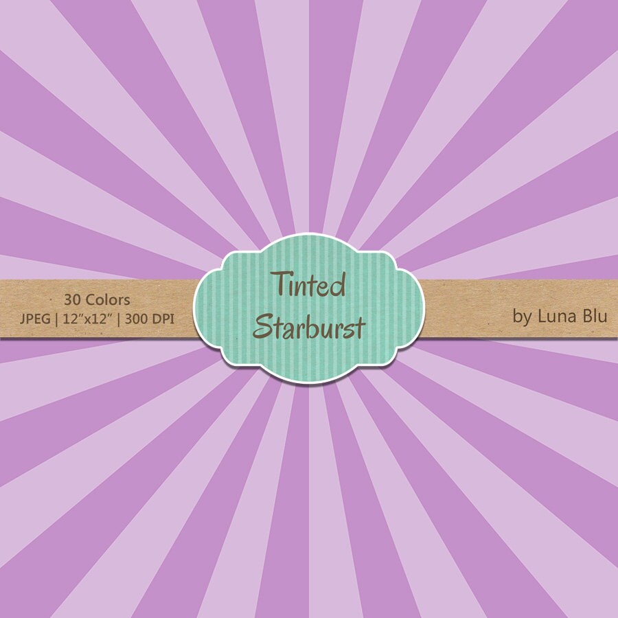Starburst Digital Paper Pack: Tinted Scrapbook Backgrounds (30, 12x12 ...
