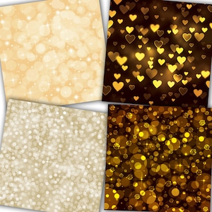 Gold and Silver Digital Paper: "gold and Silver Bokeh" Sparkles Digital ...