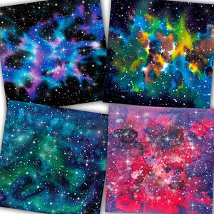 Galaxy Digital Paper: "watercolor Galaxy" Watercolor Digital Paper ...