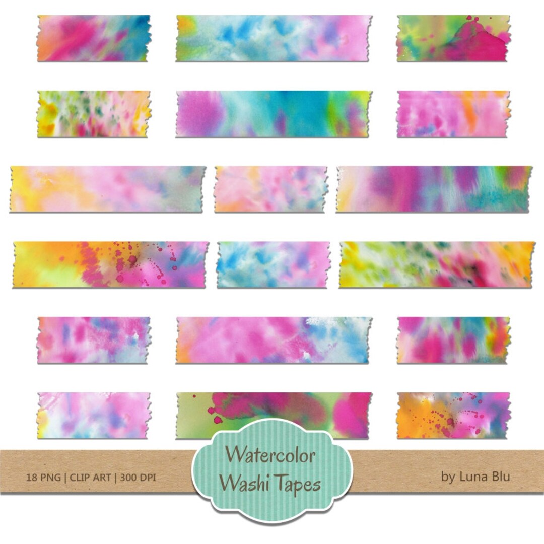 Digital Washi Tape: "watercolor Washi Tape Clipart", Watercolor Clipart ...