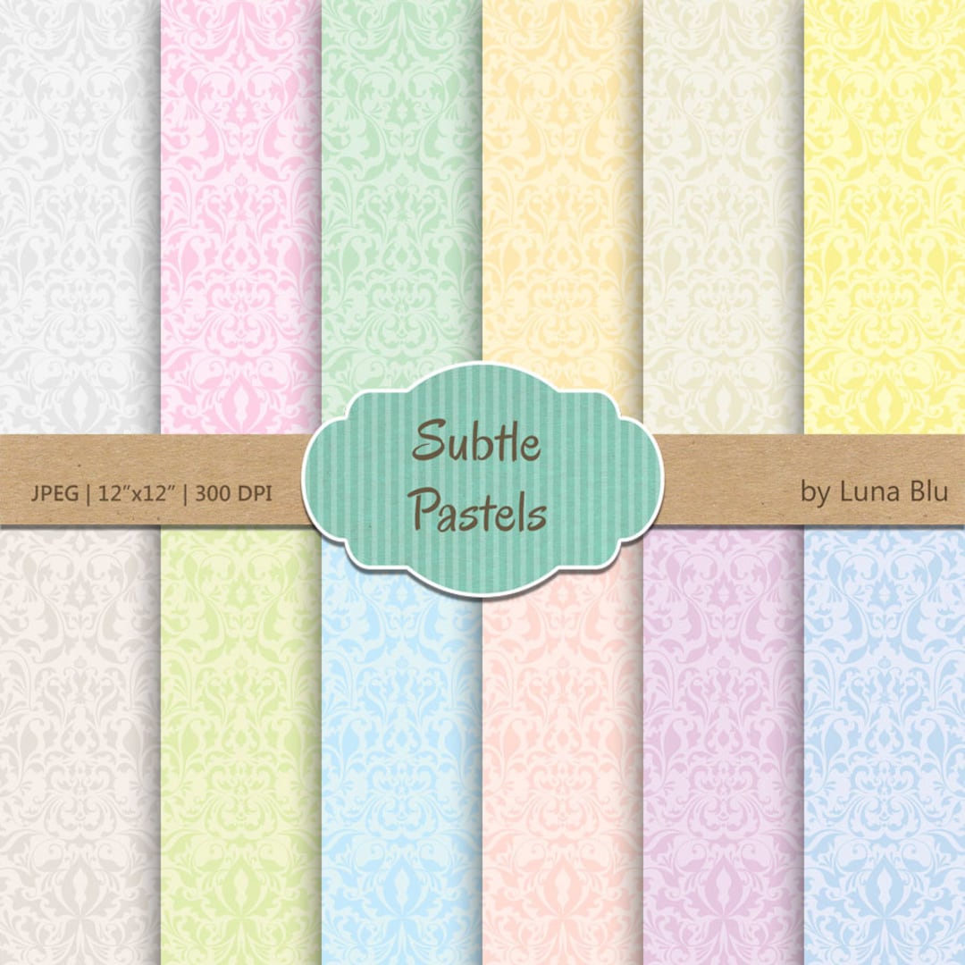 Pastel Digital Paper: "subtle Pastels" Soft Pastel Digital Paper ...