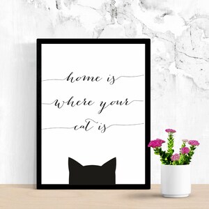 Printable Wall Decor, Printable Cat Wall Art, Instant Download, DIY Cat ...