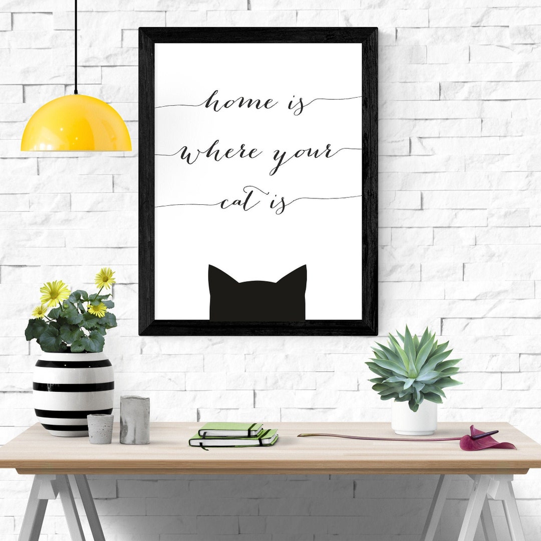 Printable Wall Decor, Printable Cat Wall Art, Instant Download, DIY Cat ...