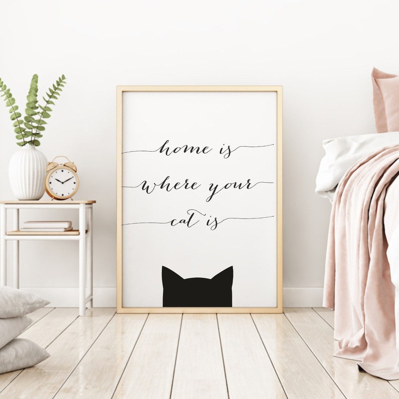 Printable Wall Decor, Printable Cat Wall Art, Instant Download, DIY Cat ...