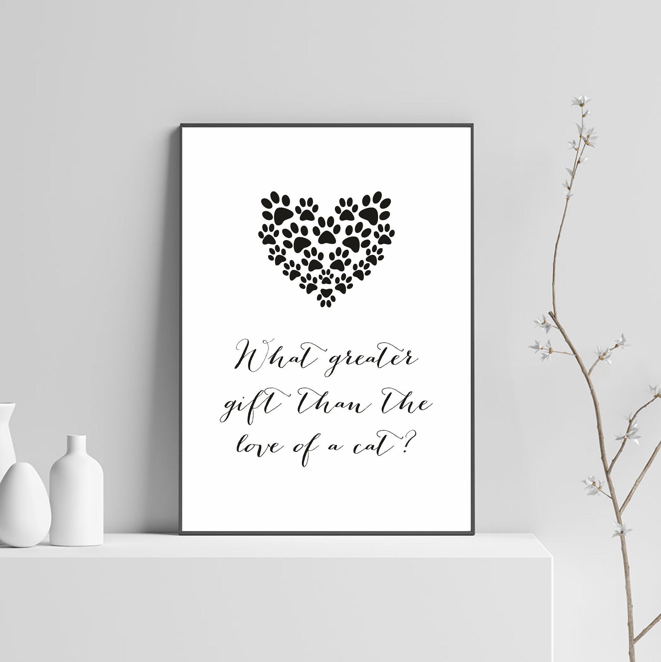 Printable Wall Decor, Printable Cat Wall Art, Instant Download, DIY Cat ...