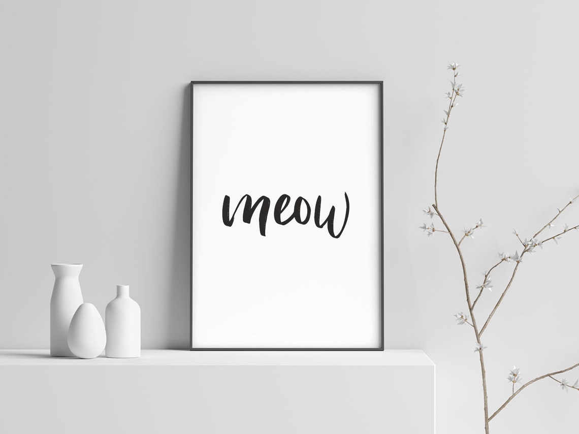 Printable Wall Decor, Printable Cat Wall Art, Instant Download, DIY Cat ...