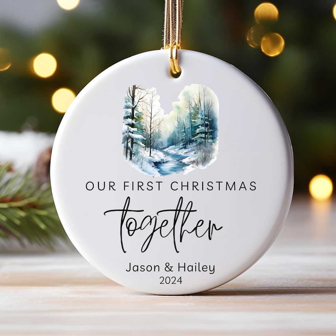 Custom Couple Gift, Personalized First Christmas Ornament, First ...