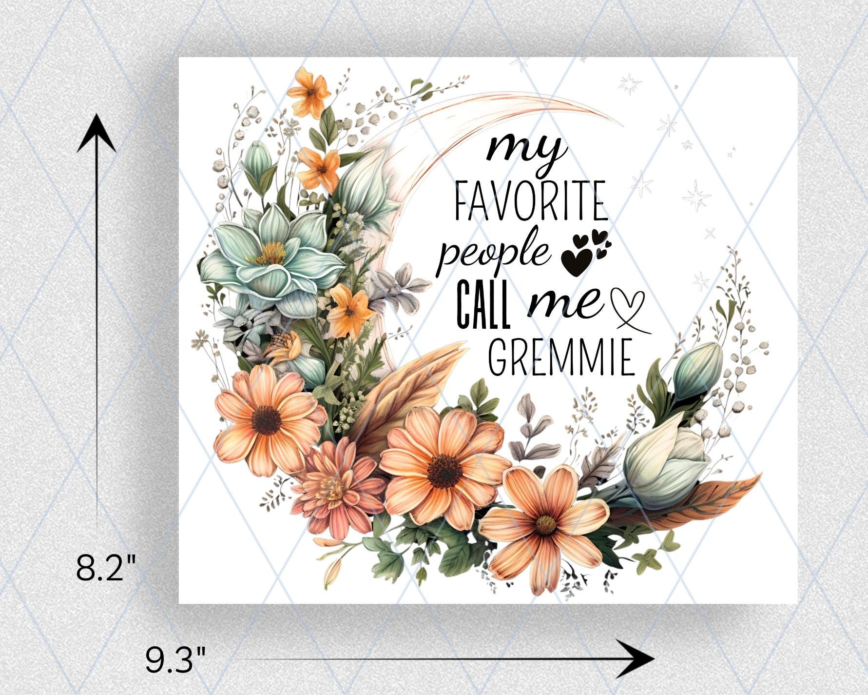 Gremmie Tumbler Wrap, Digital Download, PNG, Gift for Grandma ...