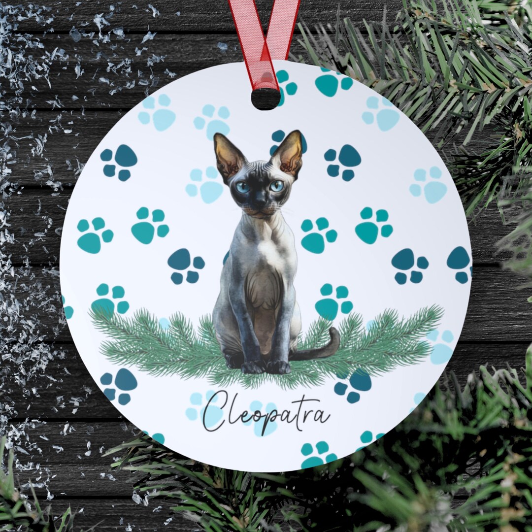 Custom Sphynx Cat Christmas Ornament: Personalized Pet Memorial ...