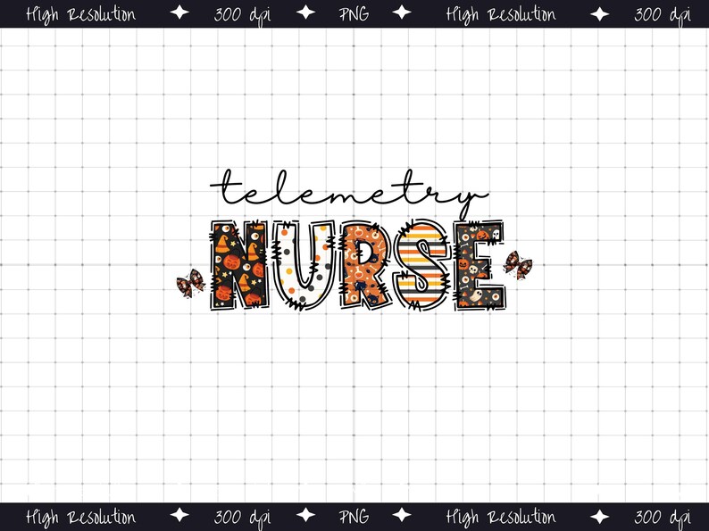 Halloween Telemetry Nurse PNG - Spooky Season Sublimation Design ...