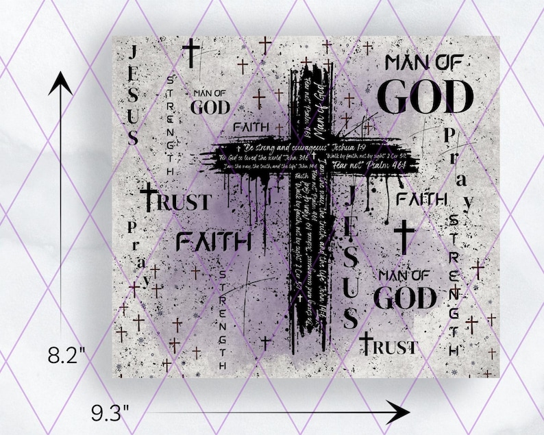 Man of God Christian Tumbler Wrap, Bible Verse 20oz Skinny Tumbler ...