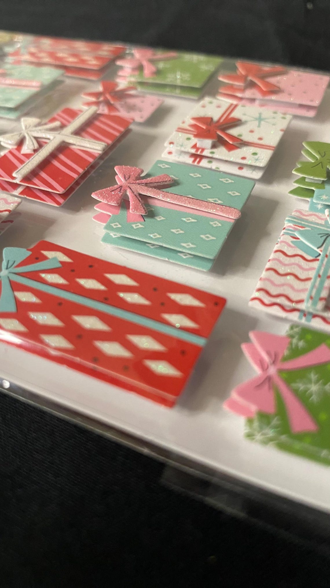 20 Festive 3D Christmas Gift Shaped Stickers for Scrapbooking, Gift ...