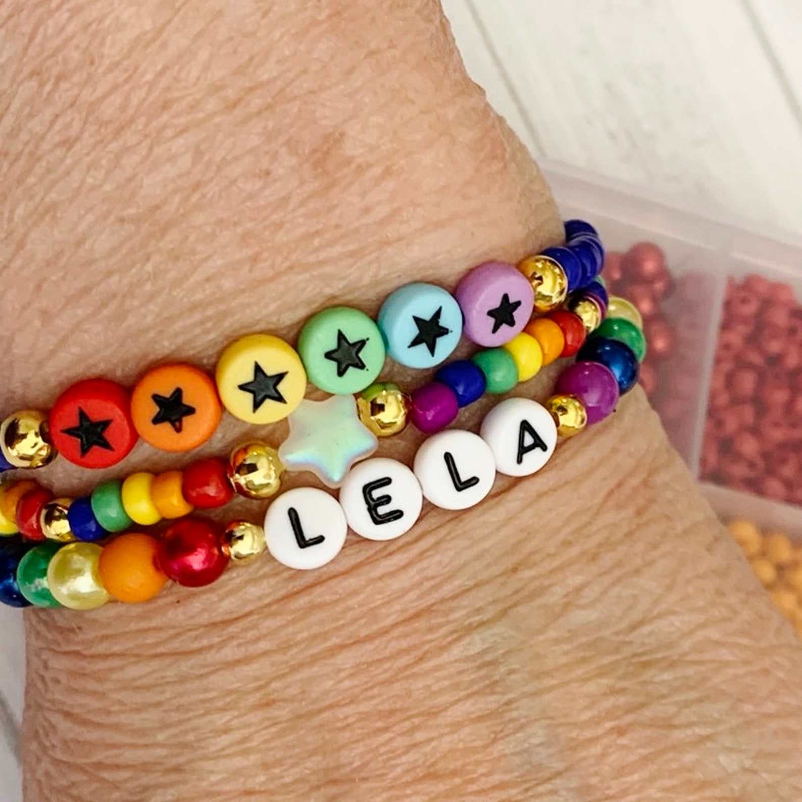 DIY Rainbow Stretch Bracelet Kit Stretchy Bracelet Bead Kit - Etsy