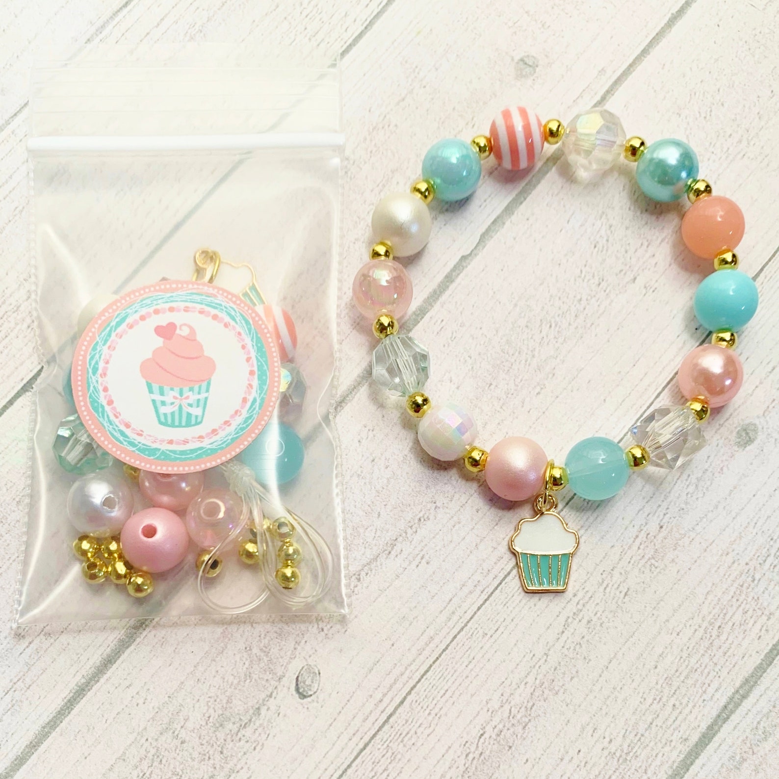 Cupcake DIY Charm Bracelet Birthday or Slumber Party Activity DIY ...