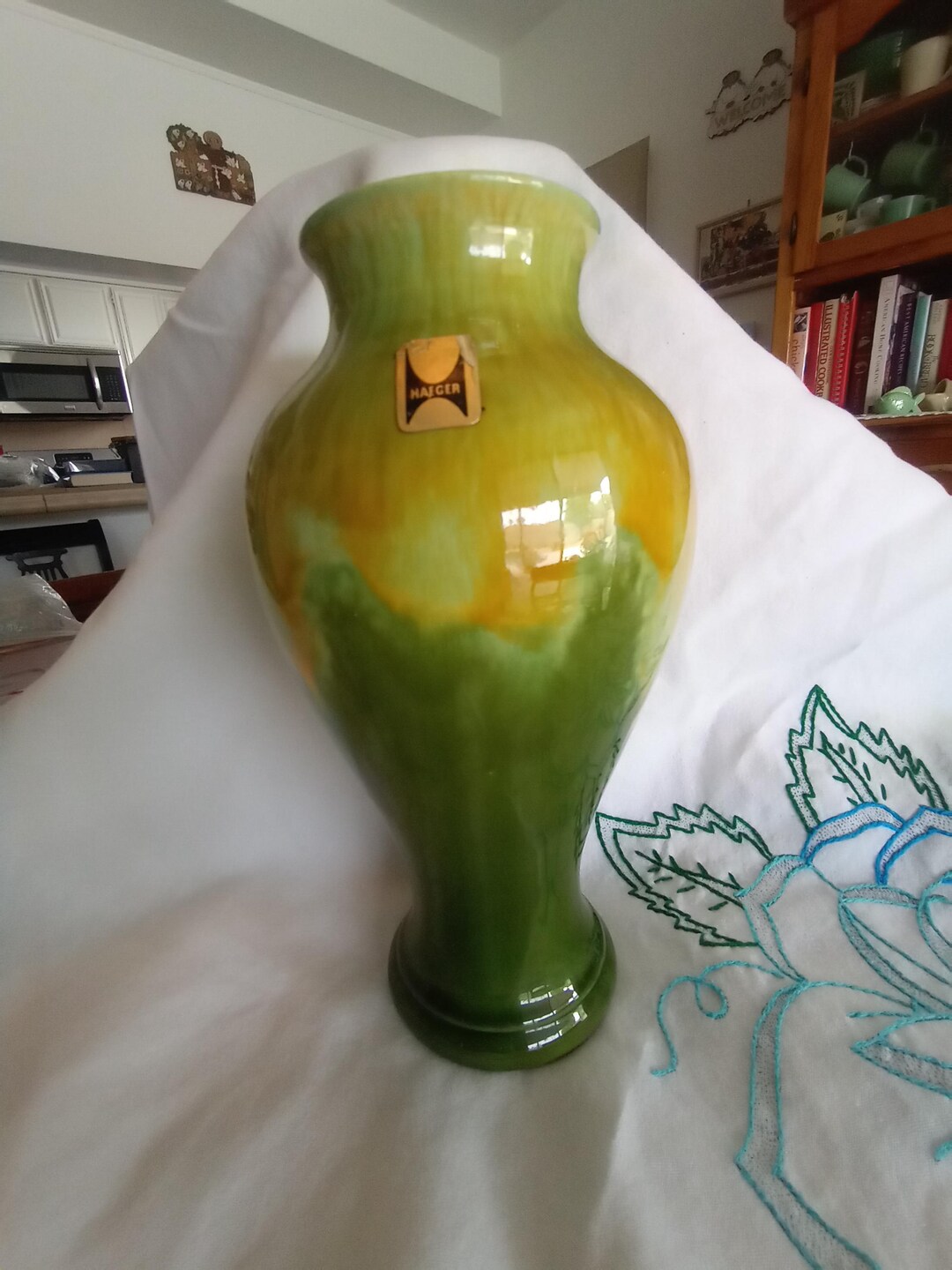 Royal Haeger #4031 Multi Green and Yellow Dripped Glaze - Glossy - Etsy