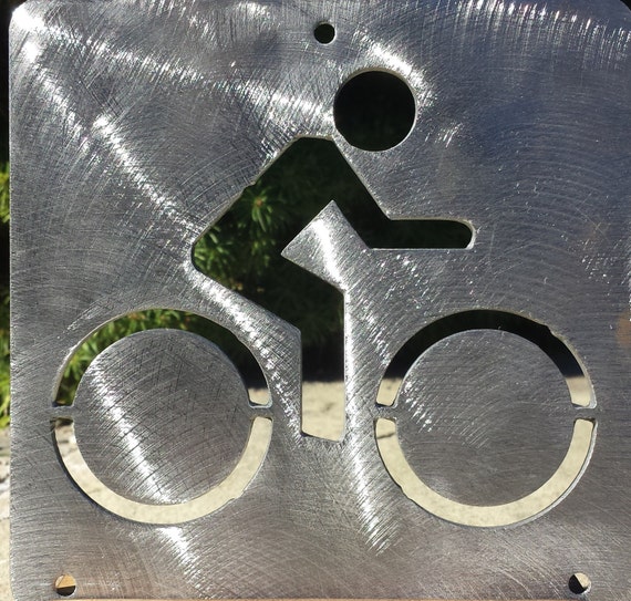 Bike Rack Bike Rack Sign Bike Trail Marker Metal Bike Sign | Etsy UK