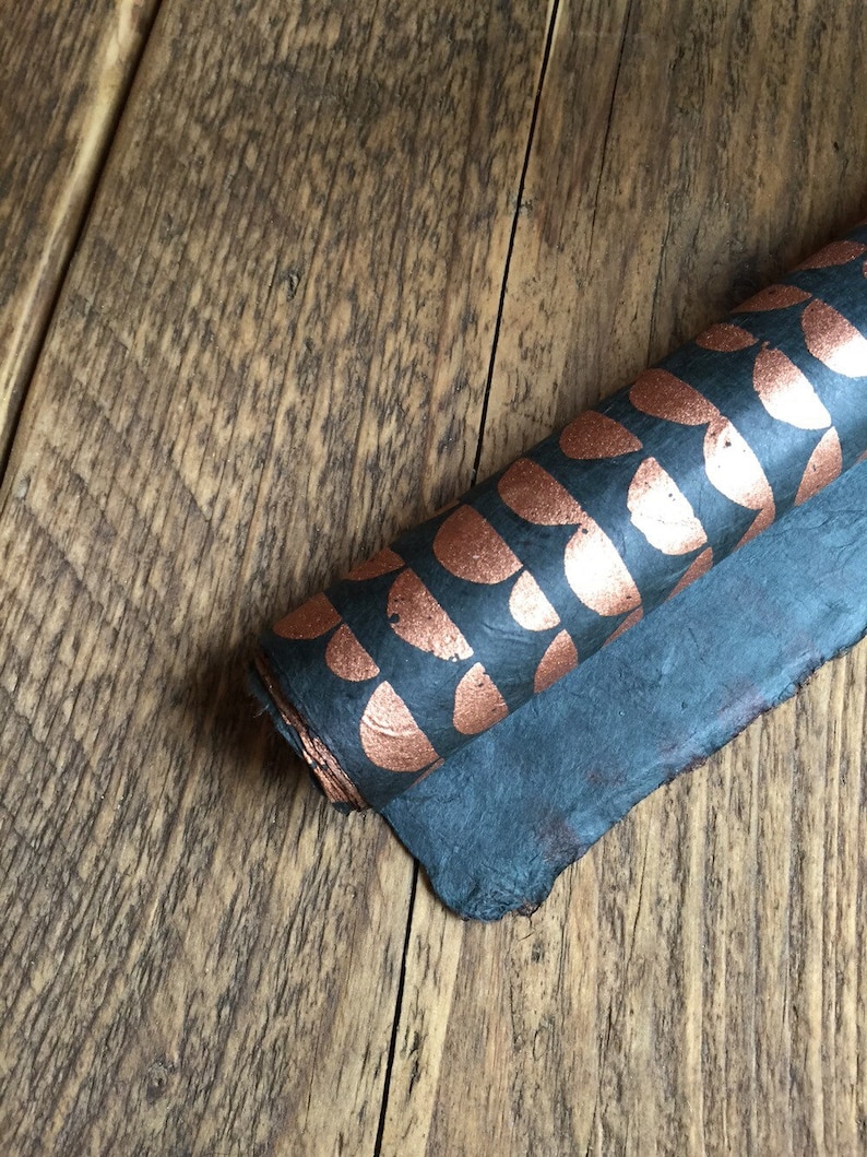 Copper Half Moon Wrapping Paper. Handmade Lokta Paper. Gift | Etsy UK