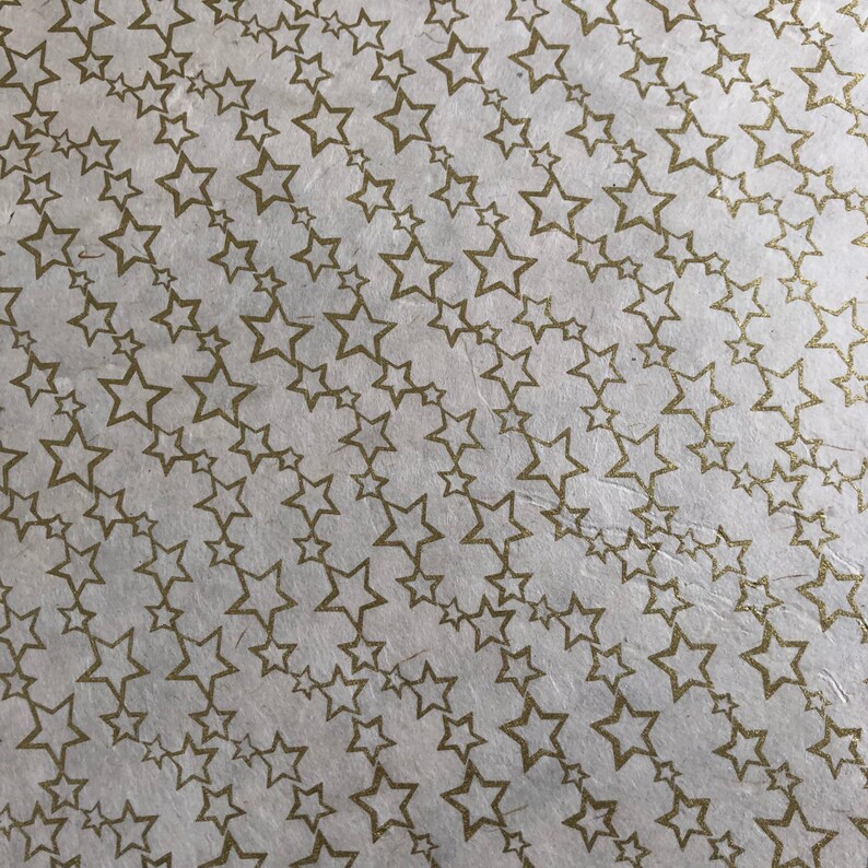 Gold Star Handmade Wrapping Paper/ Gift Wrap Ivory - Etsy