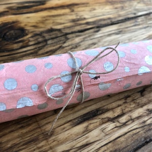 Spotted Silver & Pink Wrapping Paper Birthday Gift Wrap - Etsy