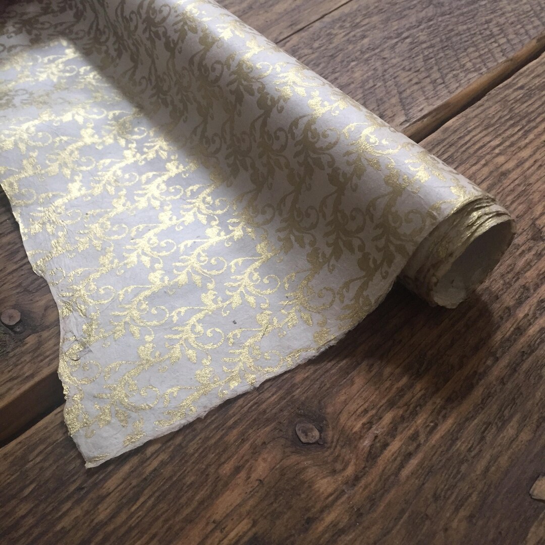 Gold Wrapping Paper Wedding Gift Wrap Lokta Paper Handmade Paper 70 X ...