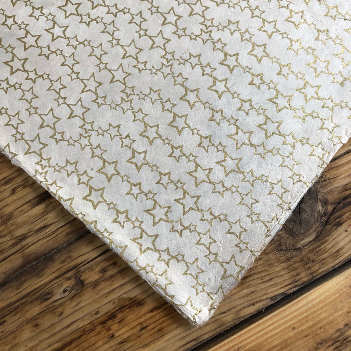 Gold Star Handmade Wrapping Paper/ Gift Wrap Ivory - Etsy