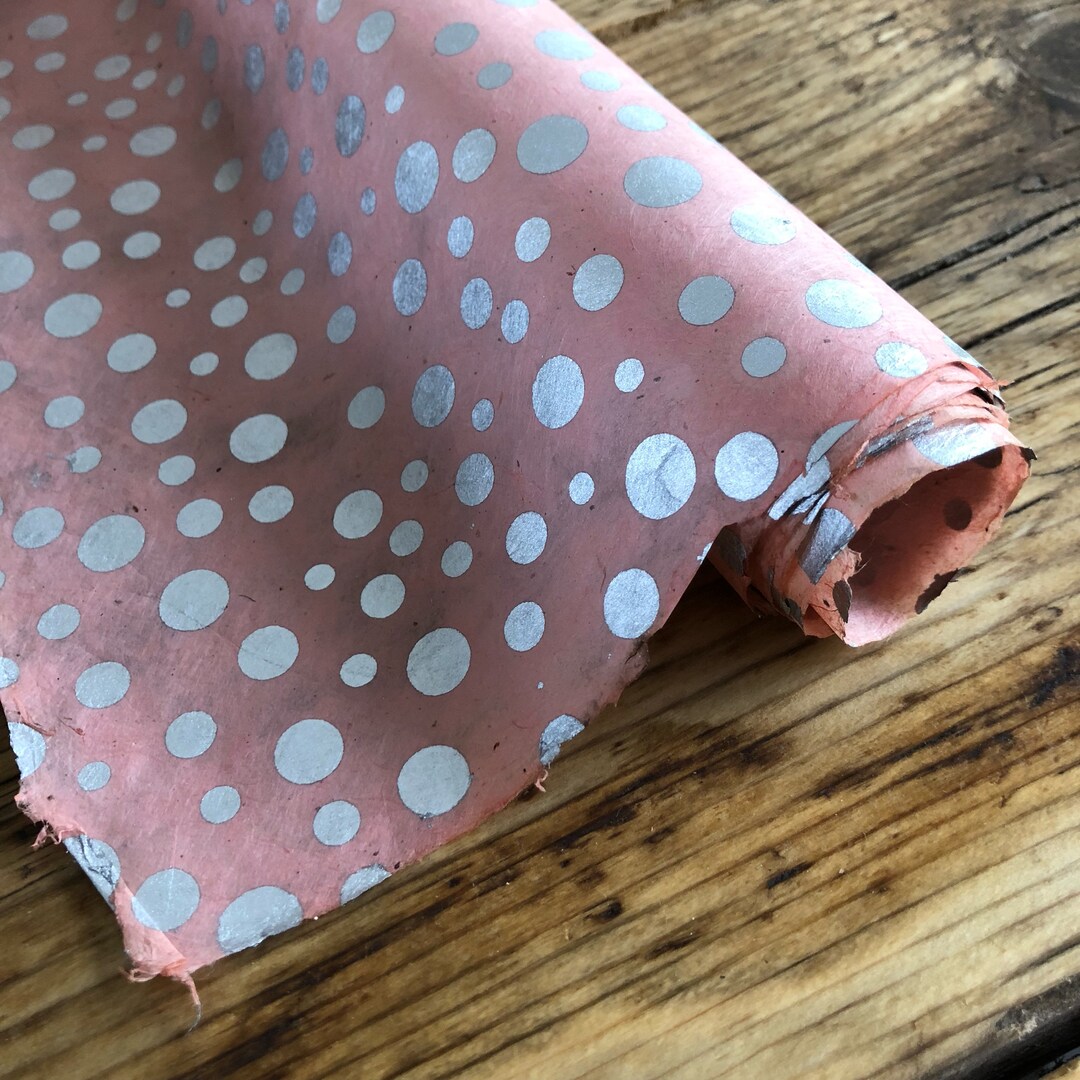 Spotted Silver & Pink Wrapping Paper Birthday Gift Wrap - Etsy