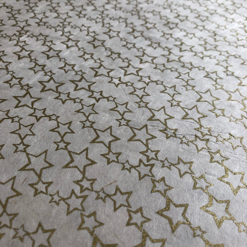 Gold Star Handmade Wrapping Paper/ Gift Wrap Ivory - Etsy