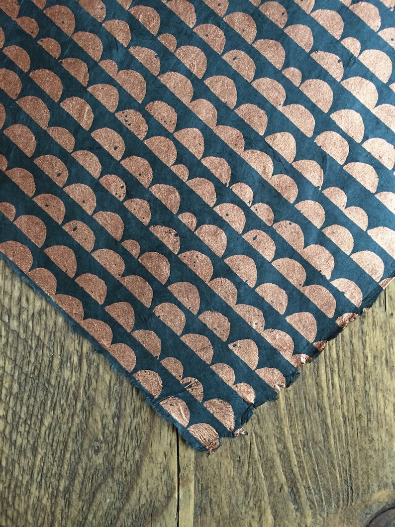 Copper Half Moon Wrapping Paper. Handmade Lokta Paper. Gift | Etsy UK