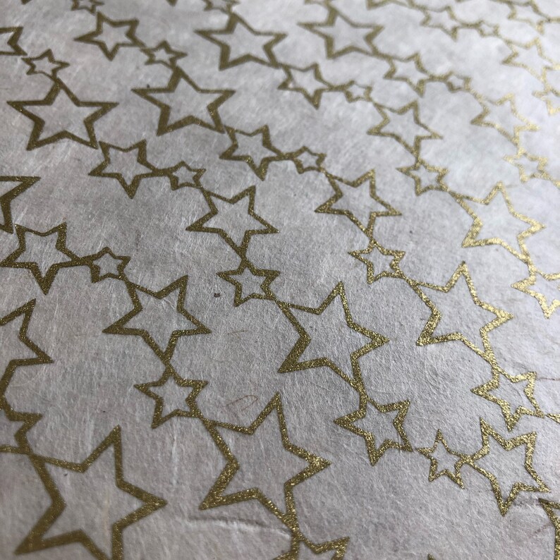 Gold Star Handmade Wrapping Paper/ Gift Wrap Ivory - Etsy