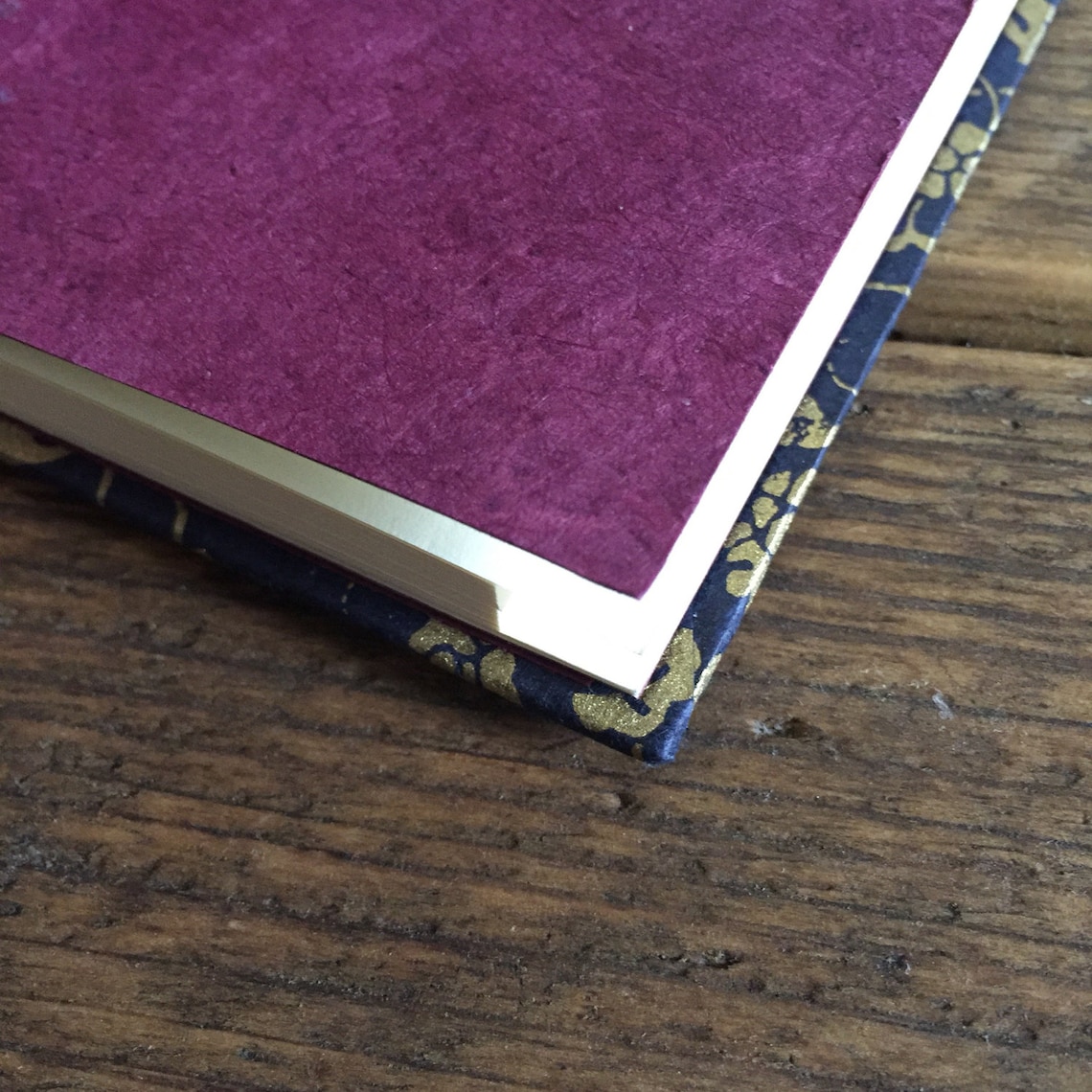 Handmade Lokta Paper Address Book, Gold & Indigo Oriental Print - Etsy