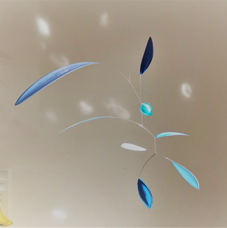 Mobilé "little Leaf" Blue/lightblue/tuquoise - Etsy