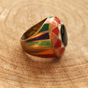 Ring Geometric Ring Brass Ring Gypsy - Etsy