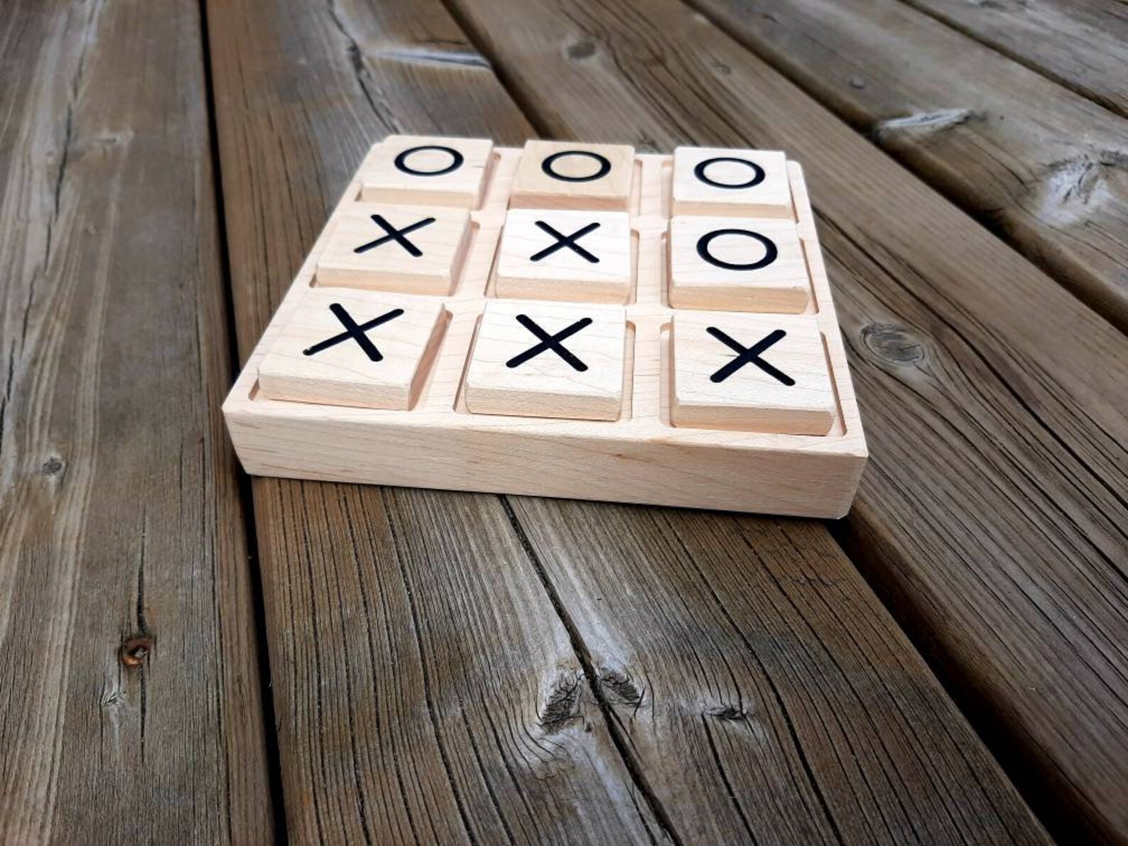 Tic Tac Toe Wood Tic Tac Toe Board. Magnetic Tic Tac Toe. - Etsy