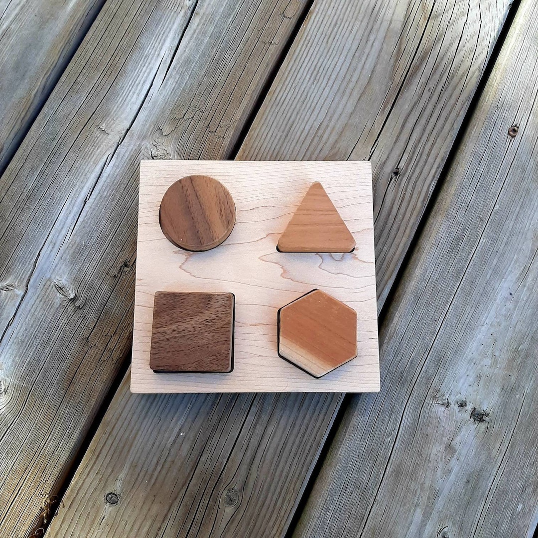 Wooden Shape Puzzle Toy, Wood Puzzle Toy, All Natural Toy, Wood Toy for ...