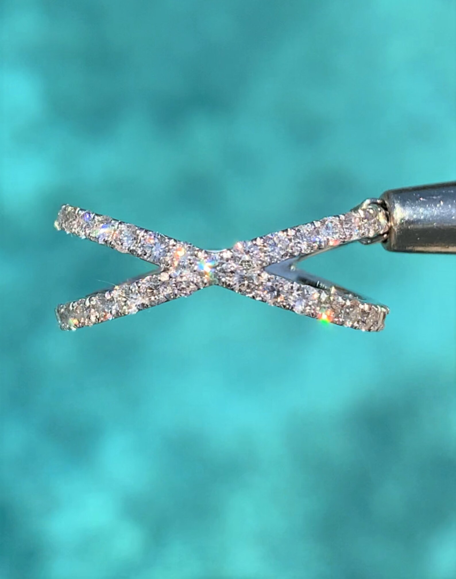 0.75CT Diamond Band Criss Cross X Ring Anniversary Bands Infinity ...