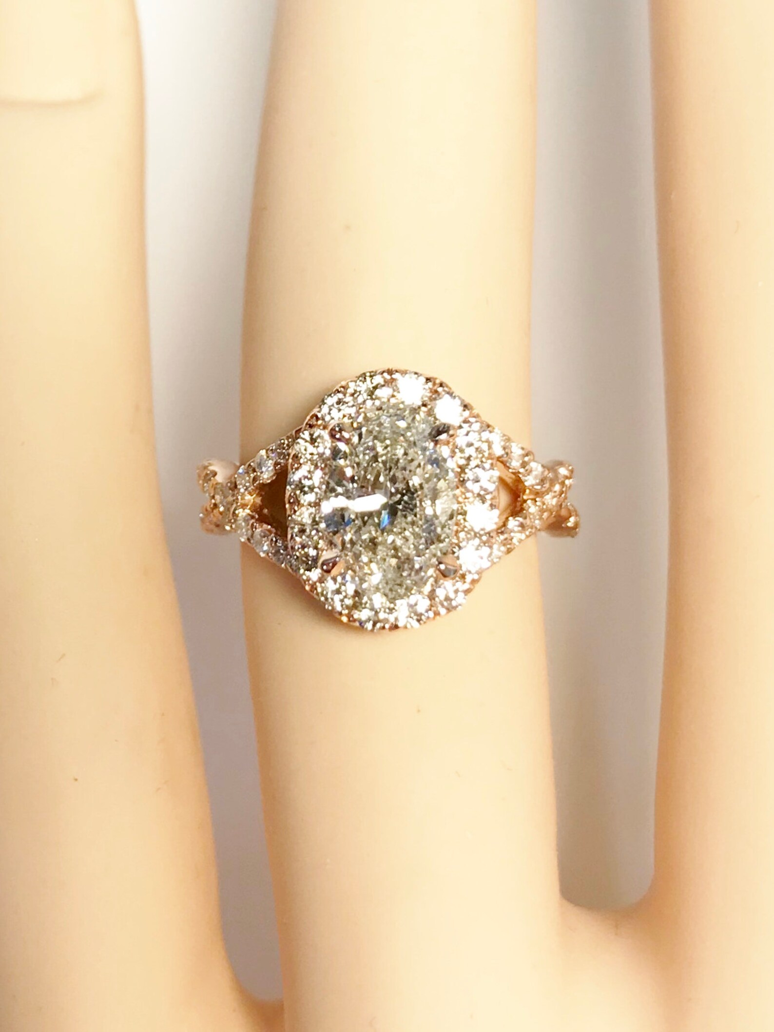 1.00CT Diamond Oval Cut Shape Solitaire Halo Crisscross - Etsy