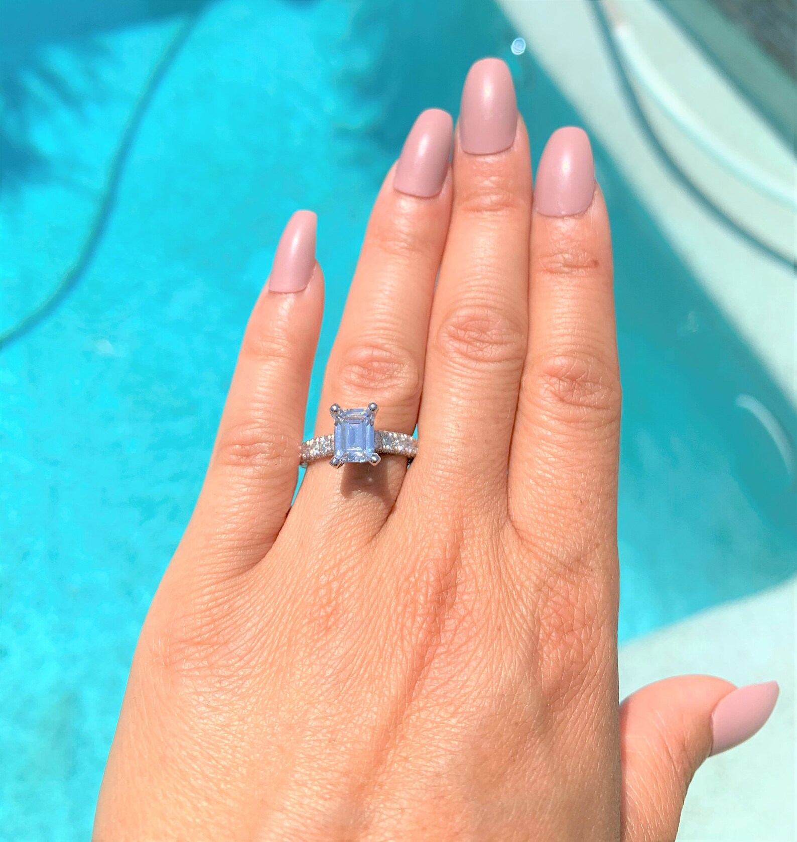 1.50CT Diamond Emerald Cut Shape Under Hidden Halo 3D Diamonds | Etsy