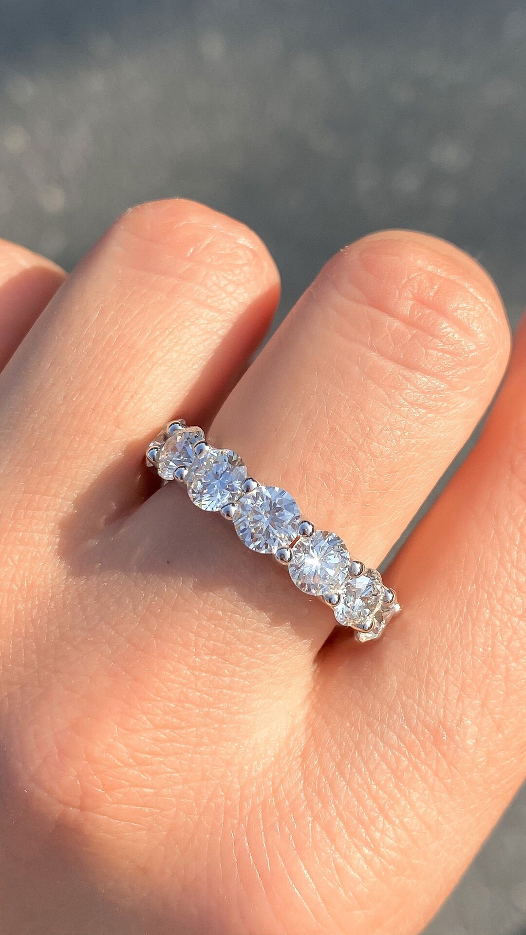 7.00CT Diamond Round Brilliant U Prong Eternity Band Wedding Bands ...