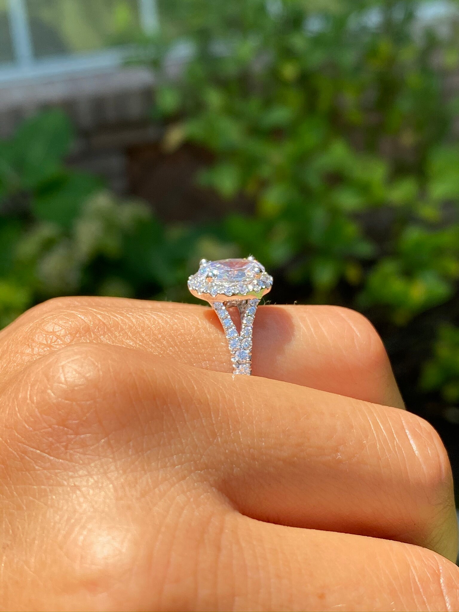 1.50CT Diamond Oval Cut Shape Halo Split Shank Diamonds | Etsy
