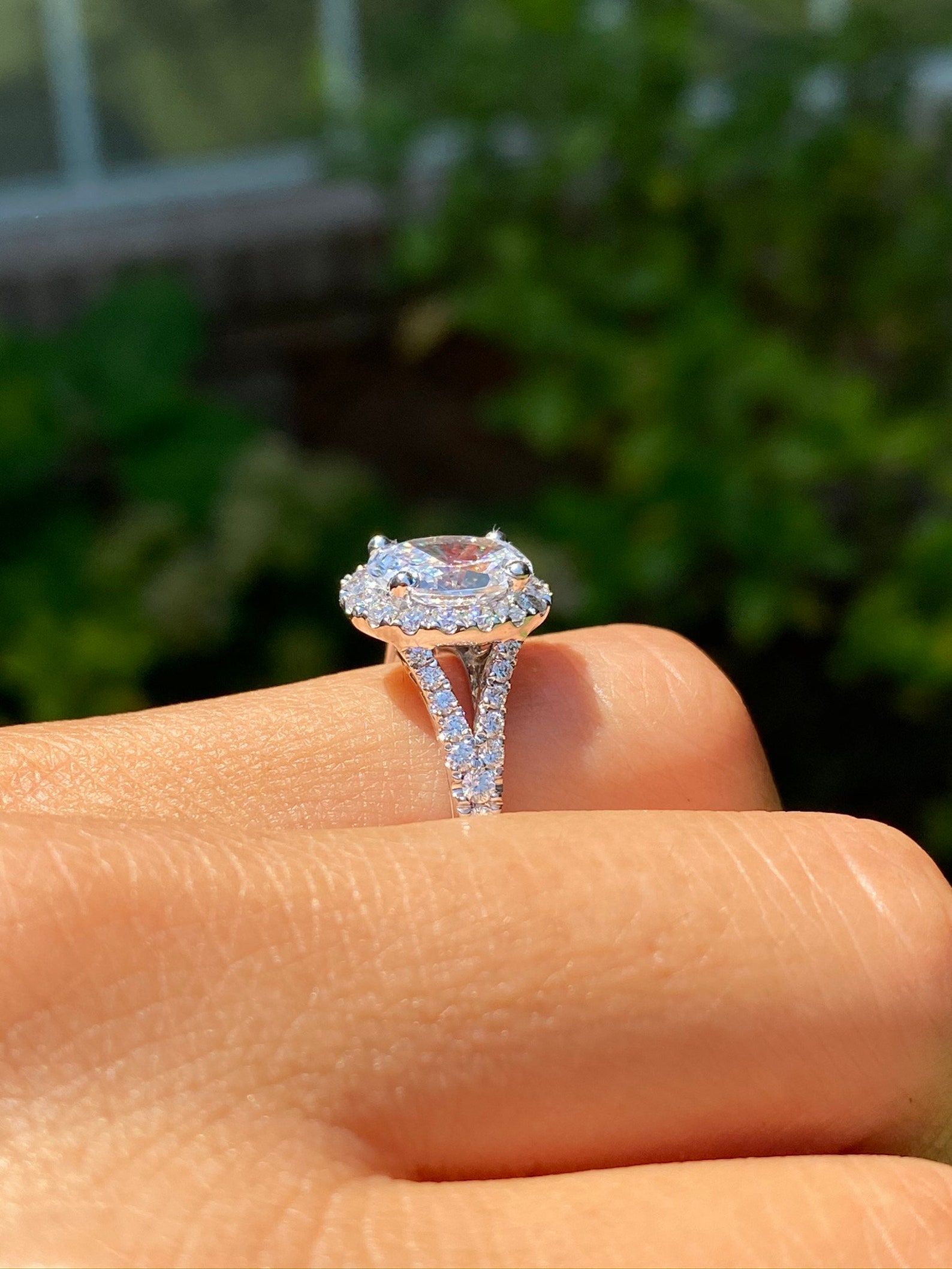 1.50CT Diamond Oval Cut Shape Halo Split Shank Diamonds | Etsy