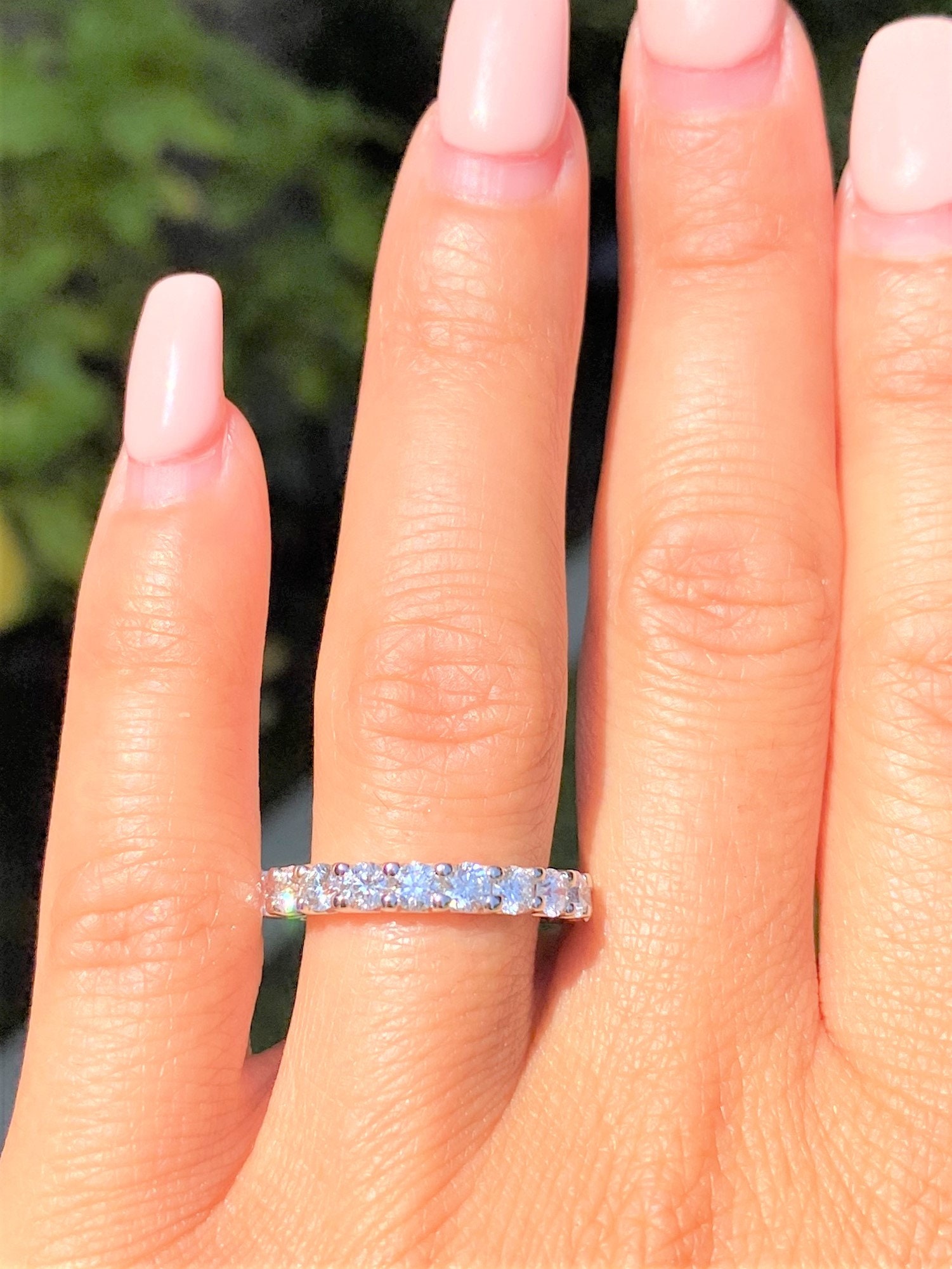 2.00CT Diamond Round Brilliant U Prong Eternity Band Wedding | Etsy