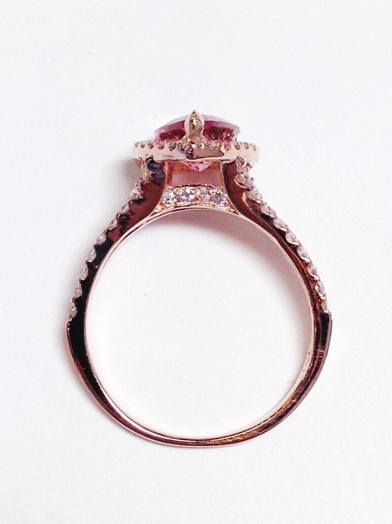 Pink Sapphire Gemstone Color Stone Pear Shape Halo Split Art - Etsy