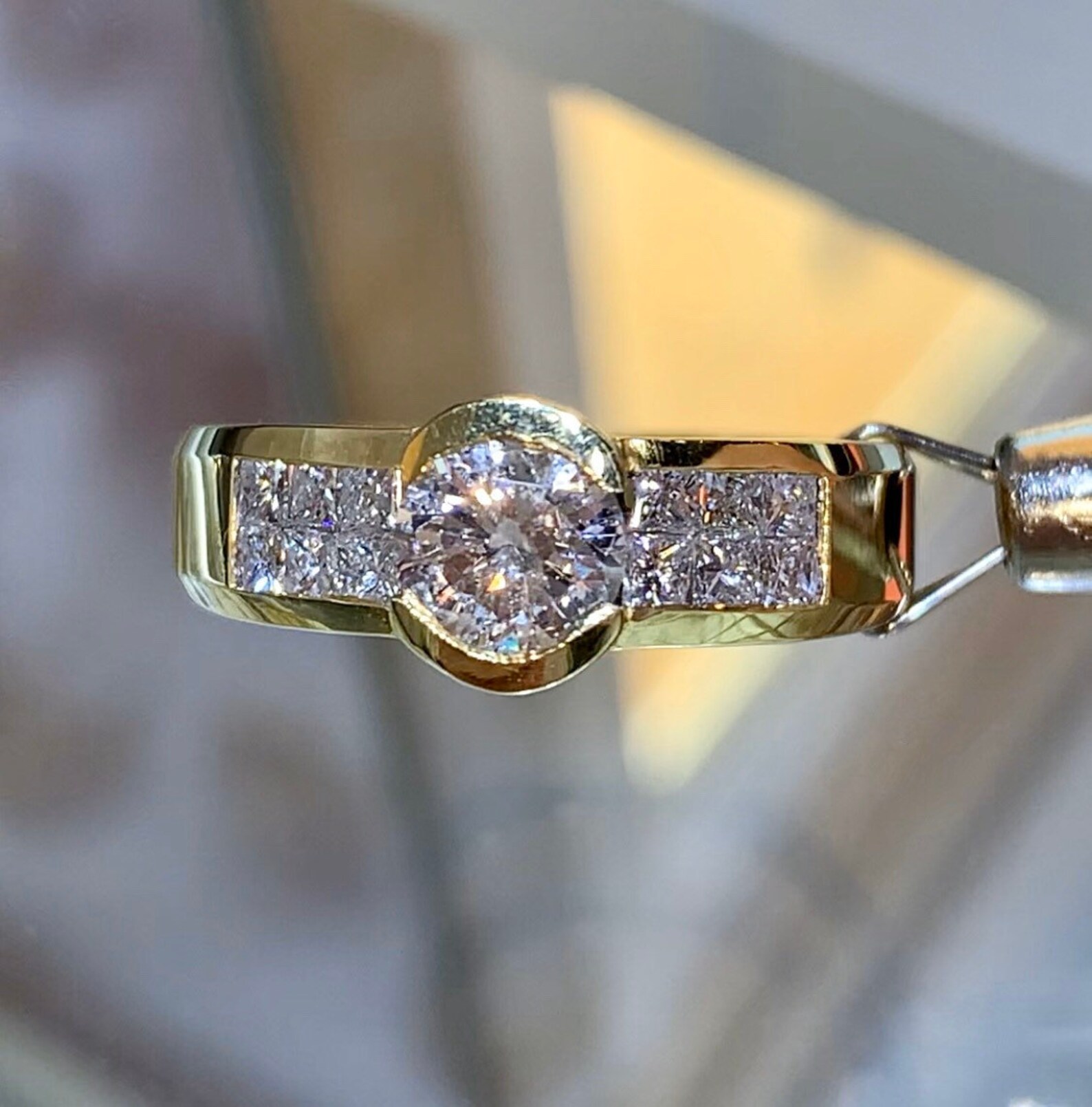 050CT Diamond Round Bezel Engagement Ring Anniversary Band | Etsy