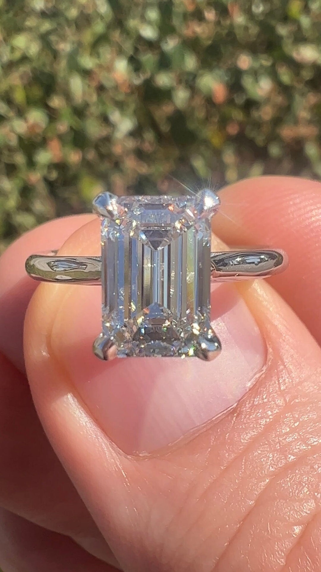 2 Carat Emerald Cut Diamond Engagement Ring Shape Prong Solitaire ...