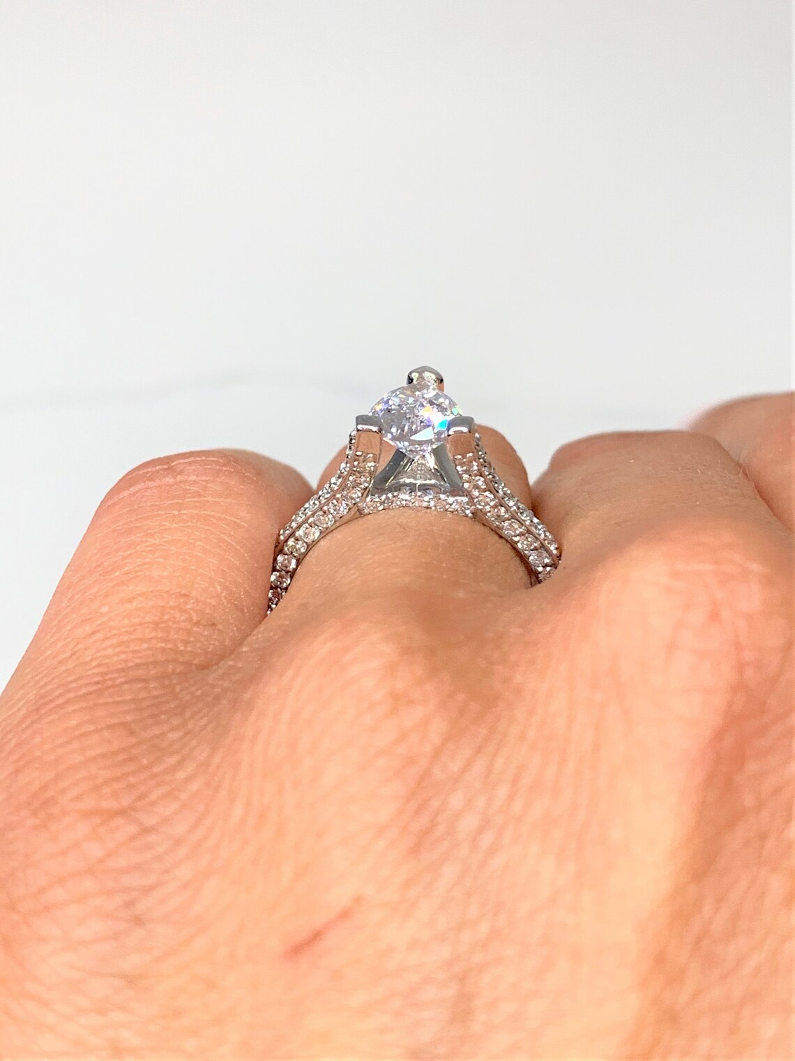 1.50CT Diamond Pear Shape Solitaire Engagement Ring 3 - Etsy